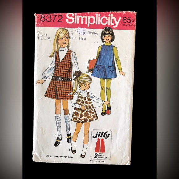 Simplicity | Other | Vintage 969 Girls Jiffy Jumper Simplicity Sewing ...